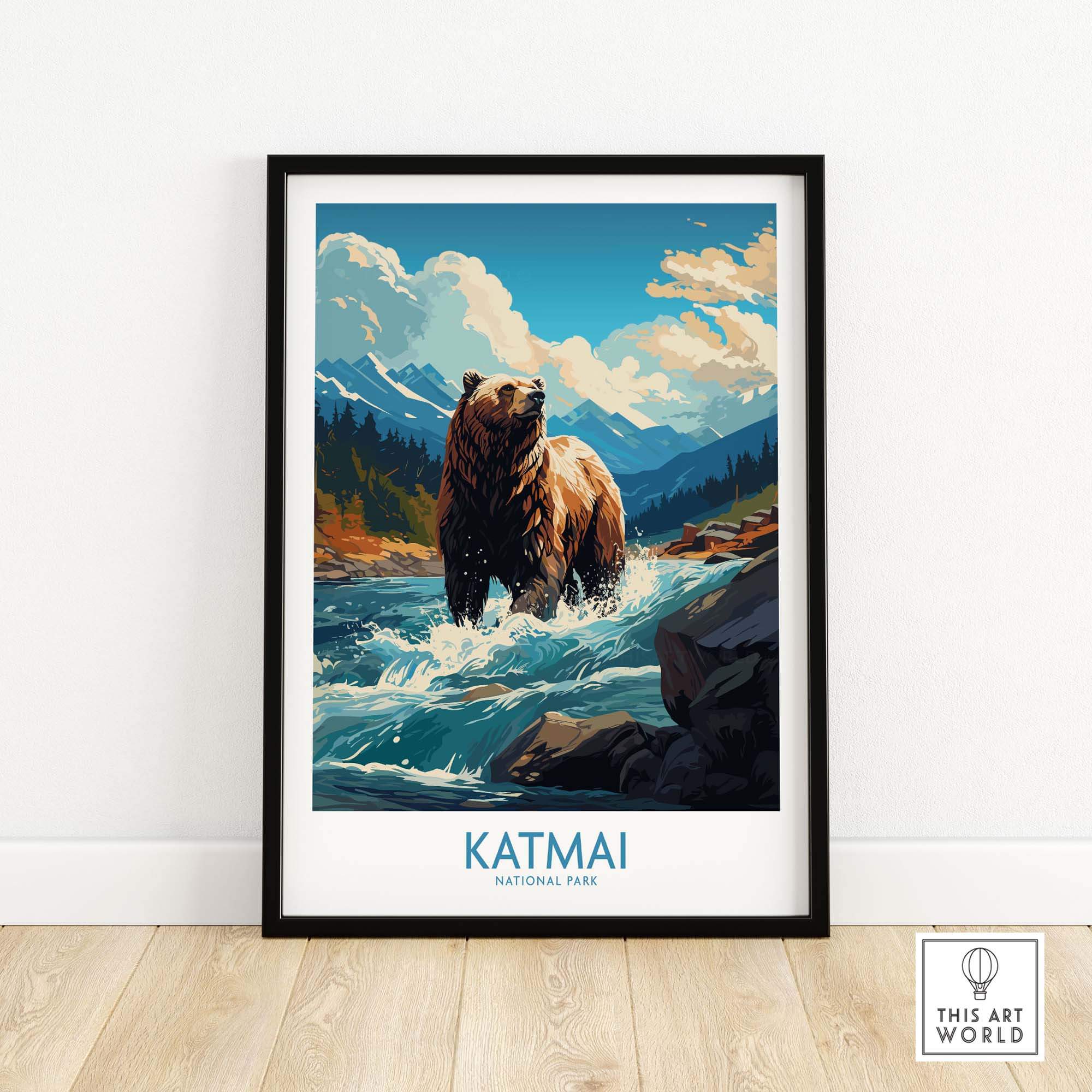 Katmai National Park Print - Bear Art for Nature Lovers