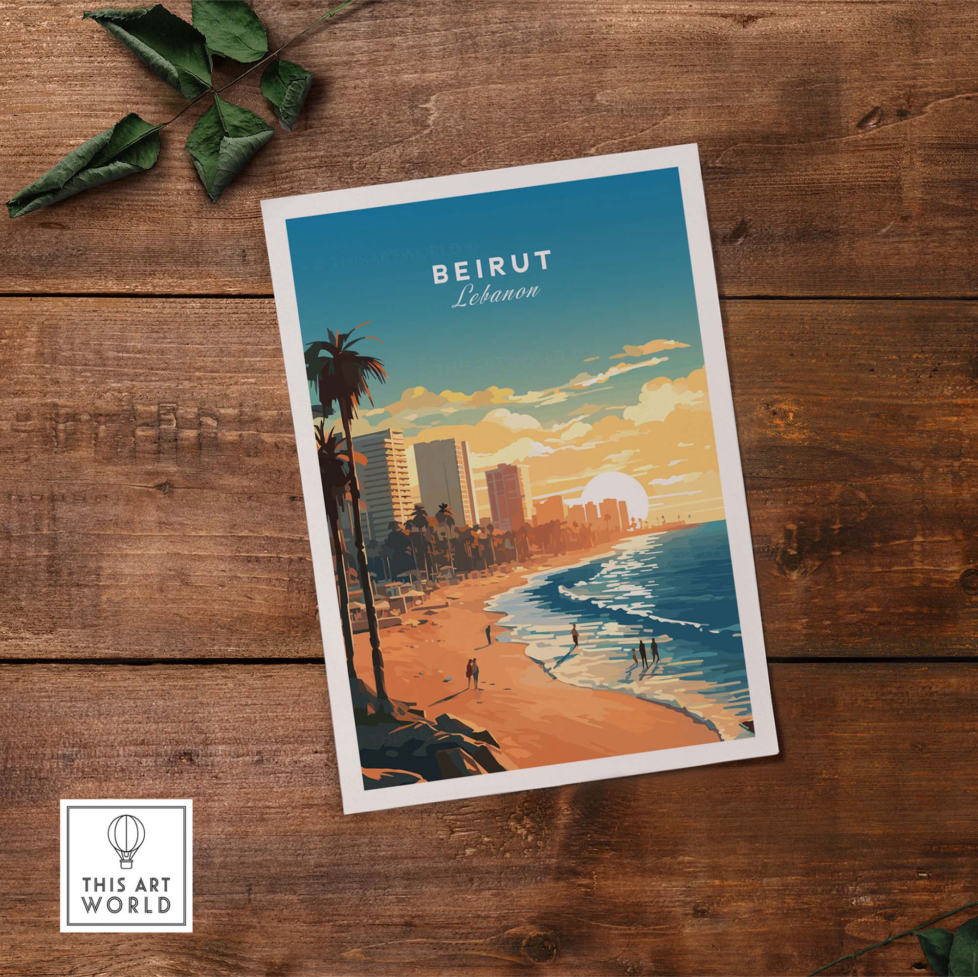 Beirut Poster - Enchanting Sunset Travel Art