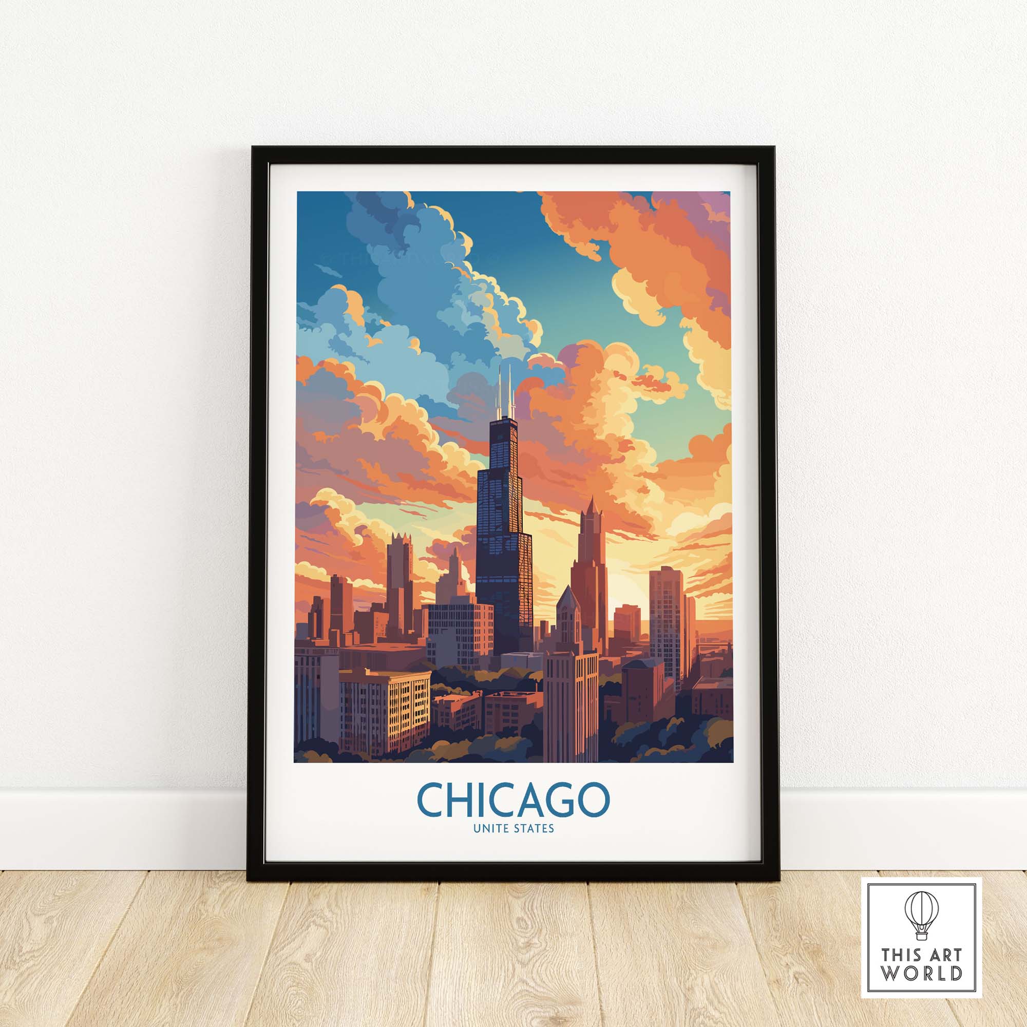 Chicago Travel Poster exclusive at This Art World