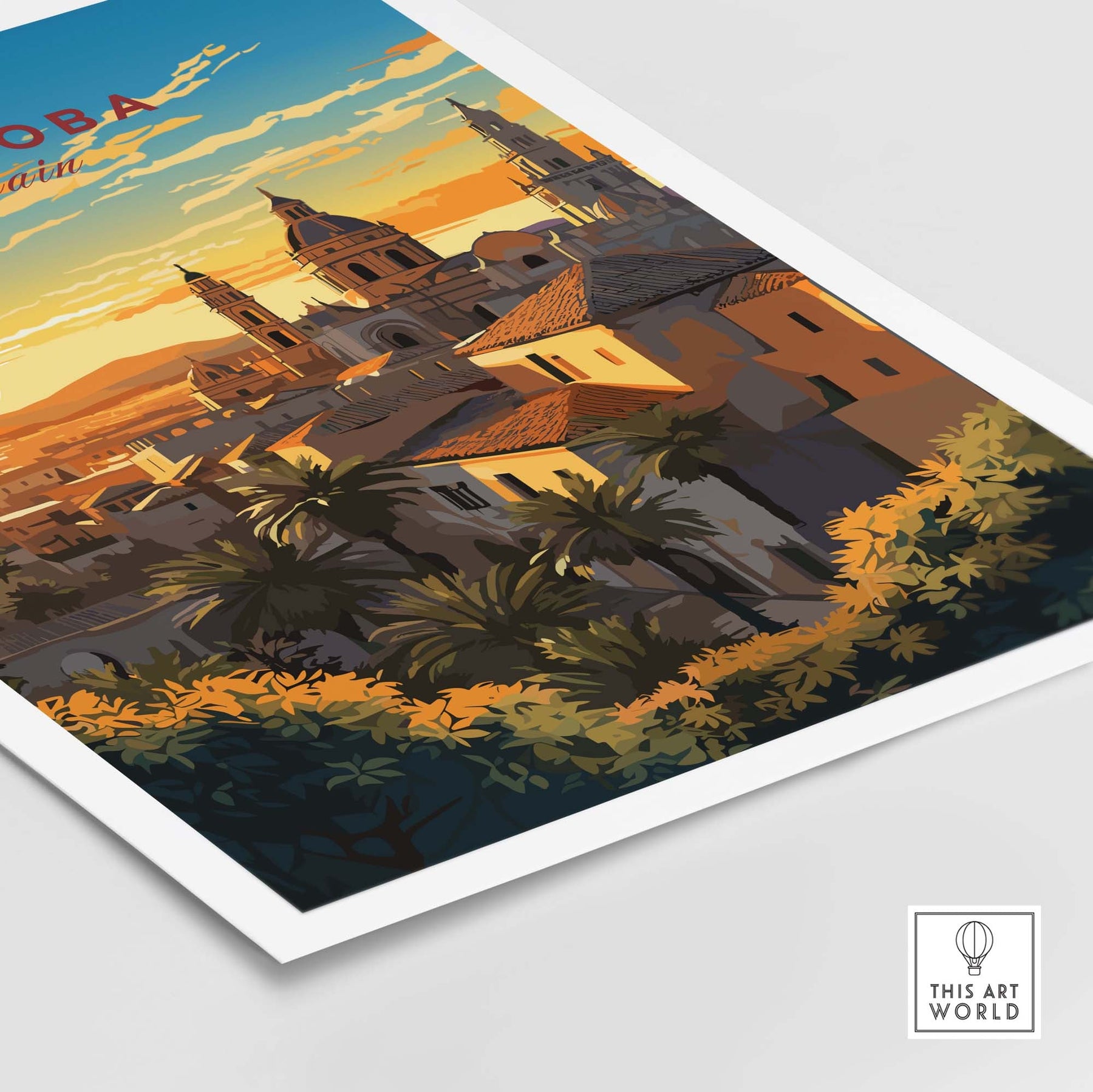 Cordoba Poster - Spanish Sunset Wall Art – This Art World