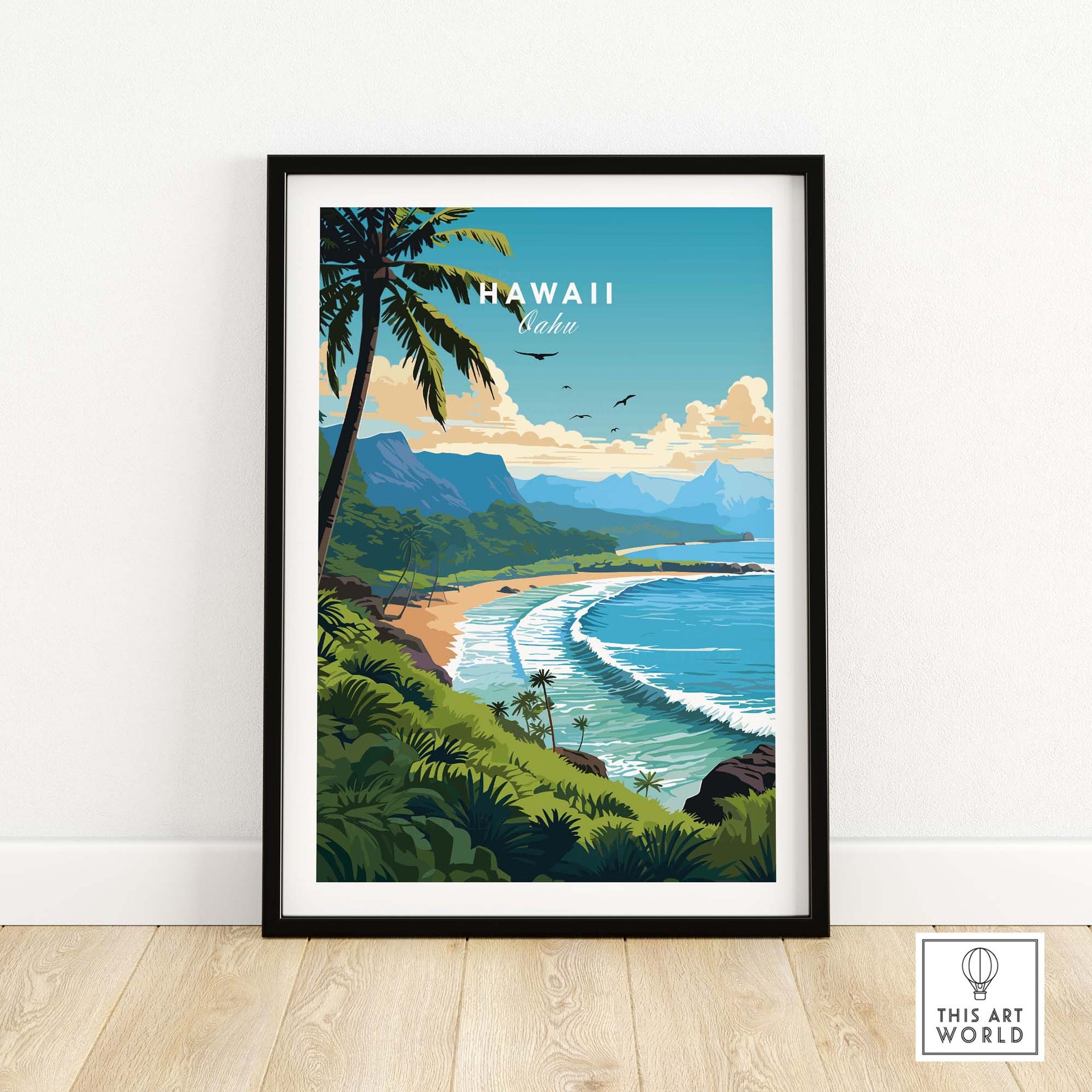 Vibrant Hawaii Oahu Poster - Island Wall Art – This Art World
