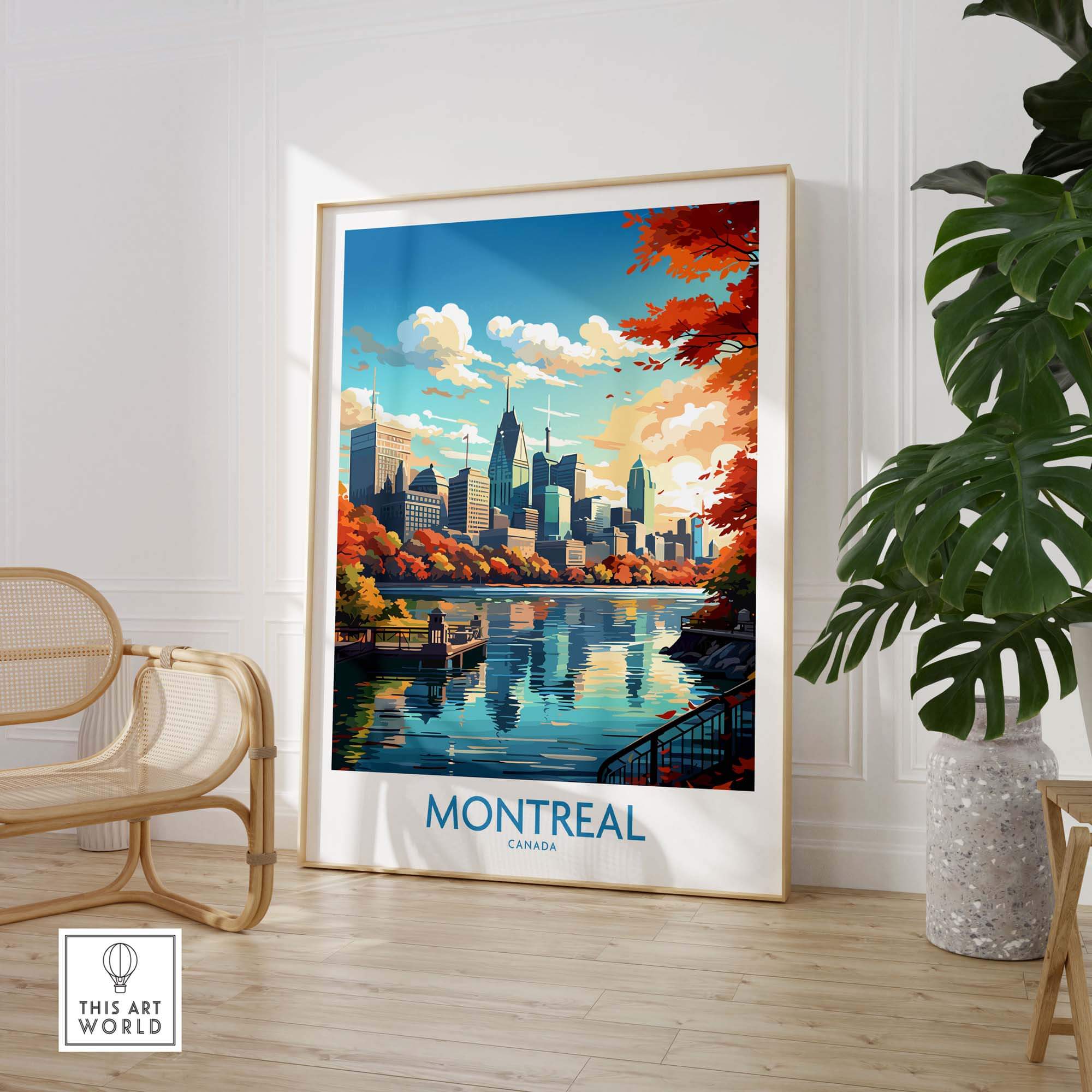 Montreal Travel Poster - Customizable Cityscape Wall Art Print,