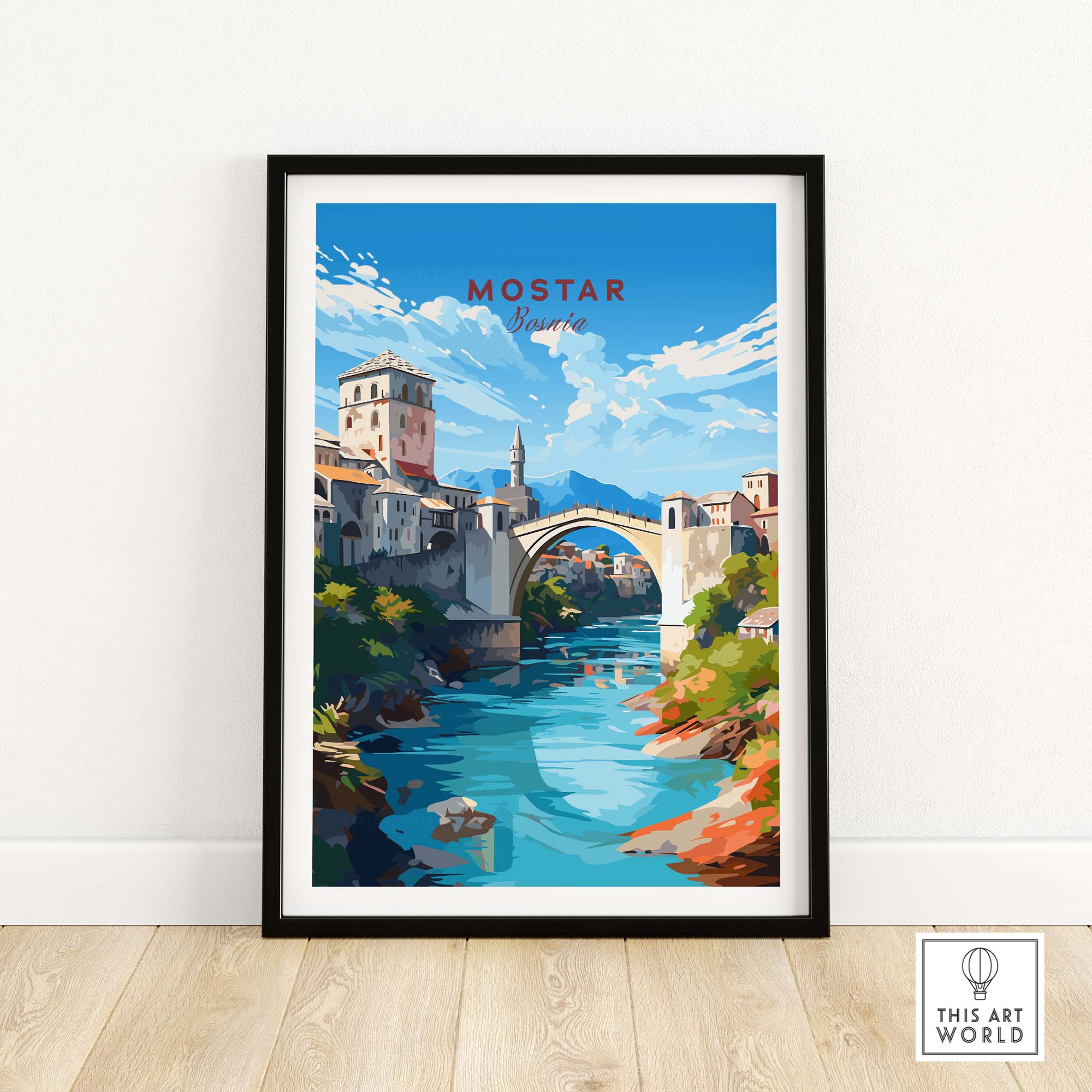 Mostar Poster - Colorful Bosnia Wall Art – This Art World