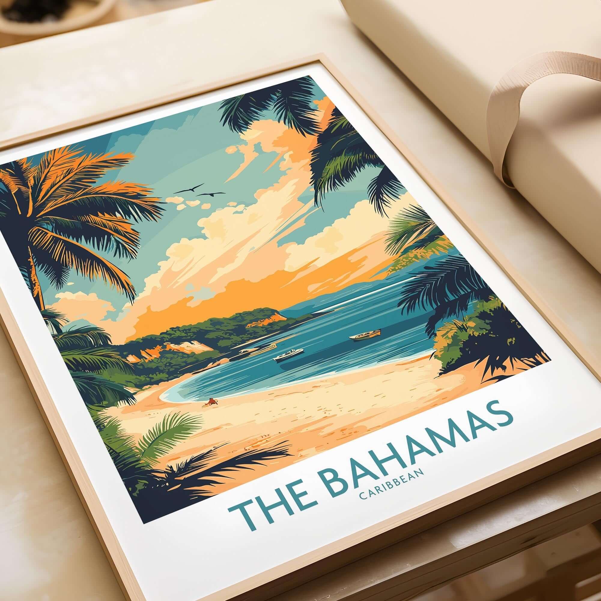 Bahamas Caribbean Travel Poster - Island Life Wall Art