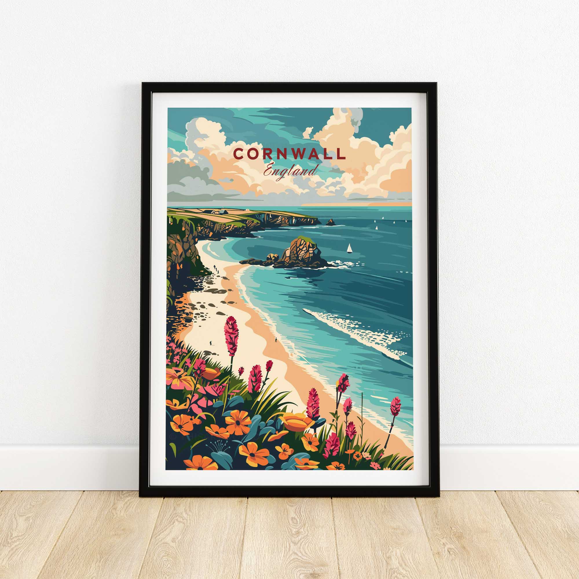 Cornwall Wall Art Print - United Kingdom Travel Poster shop now at ...