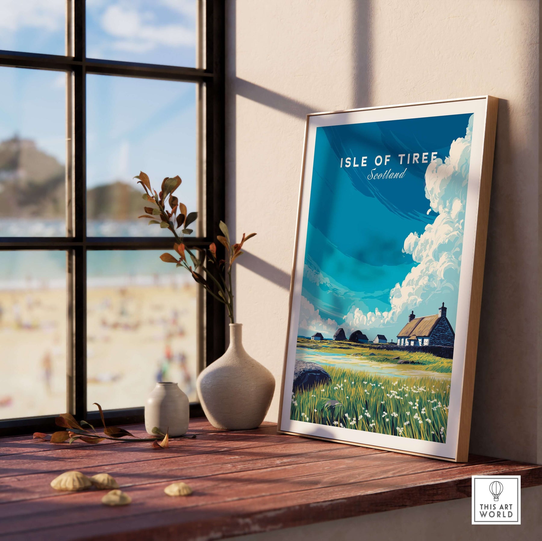 Isle of Tiree Hebridean Cottage View Print | Scottish Coastal Home Decor