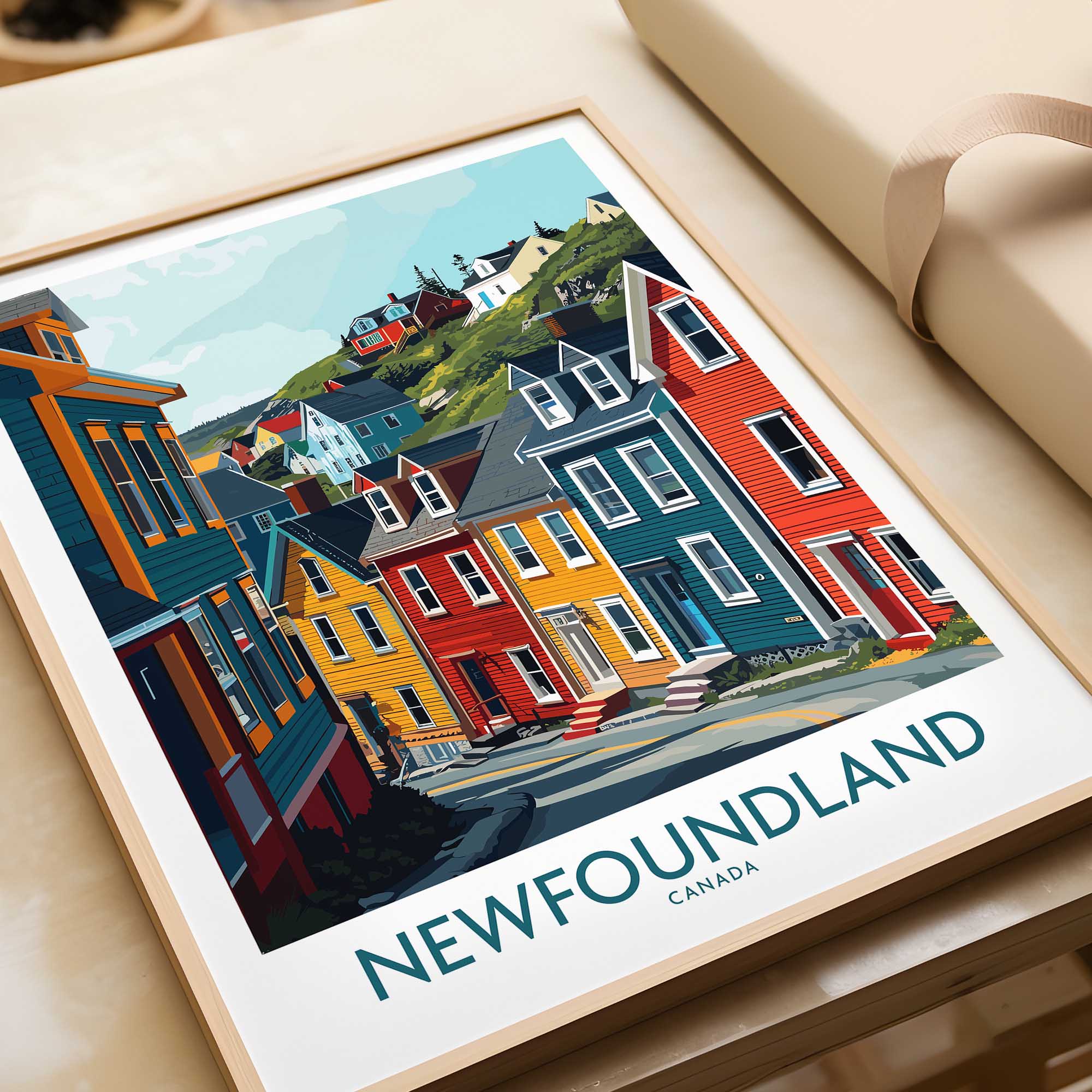 Newfoundland Art Print - Vibrant Canada Travel Poster