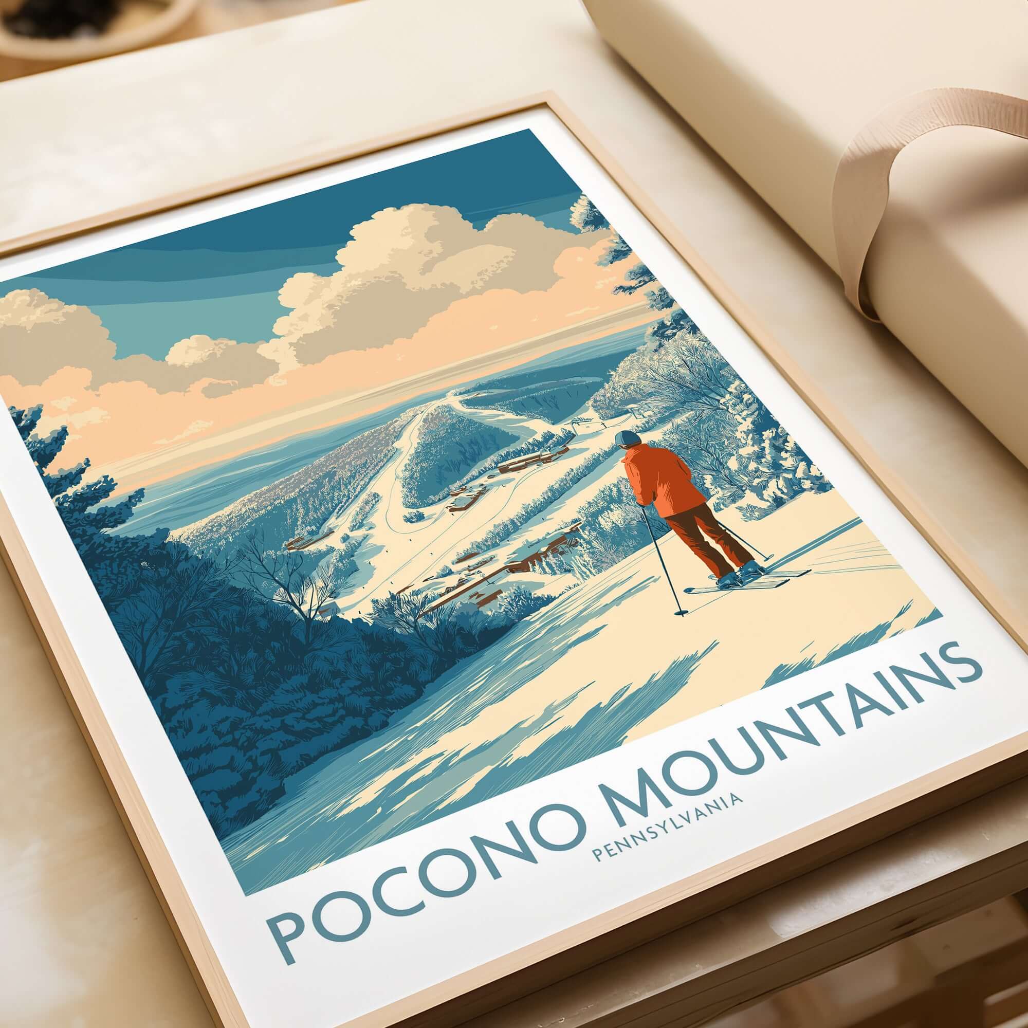 Pocono Mountains Ski Poster - Capture Winter Beauty – This Art World