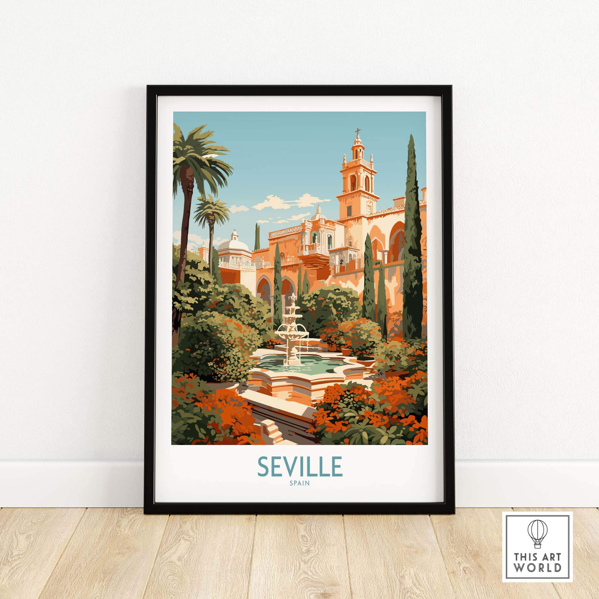 Vibrant Seville Travel Poster | Wall Art of Spain – This Art World