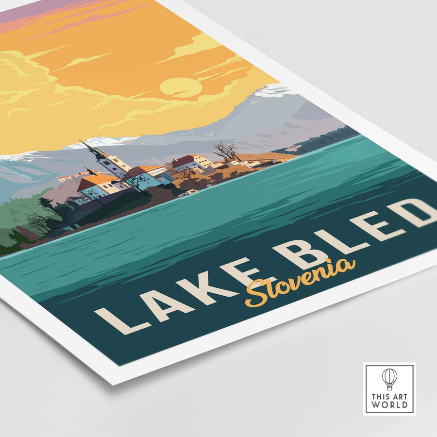 Lake Bled Print Slovenia - Vintage Travel Poster – This Art World