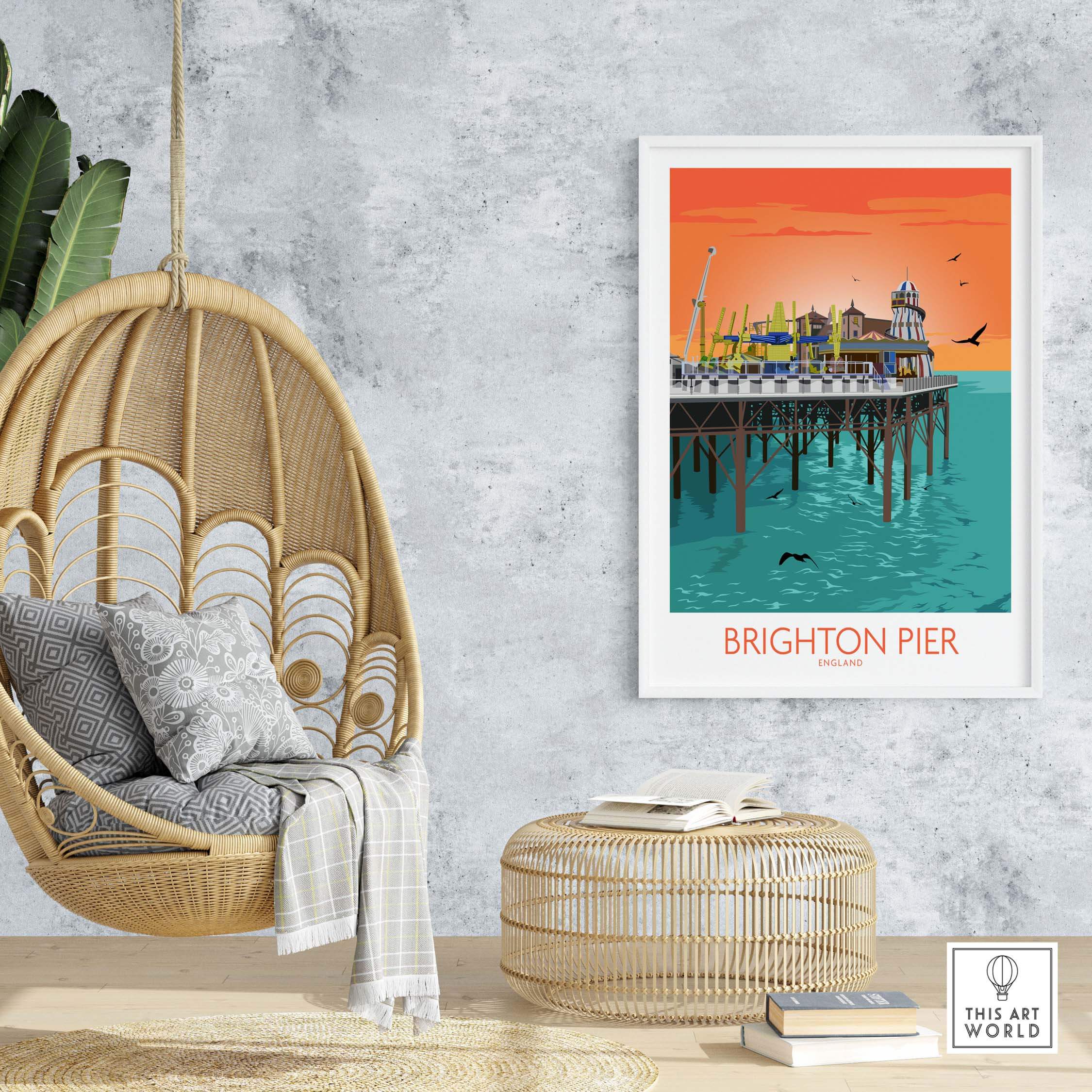 Brighton Pier Poster Print - Coastal Wall Art | ThisArtWorld