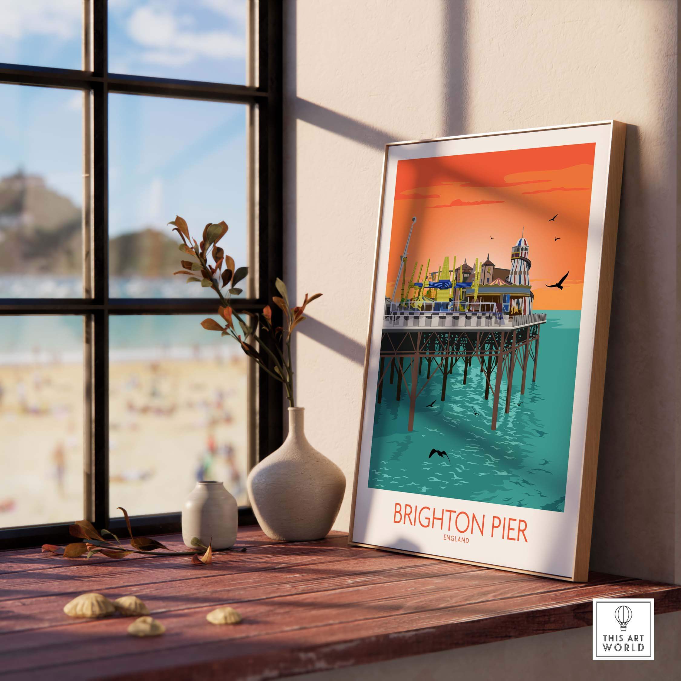 Brighton Pier Poster Print - Coastal Wall Art | ThisArtWorld