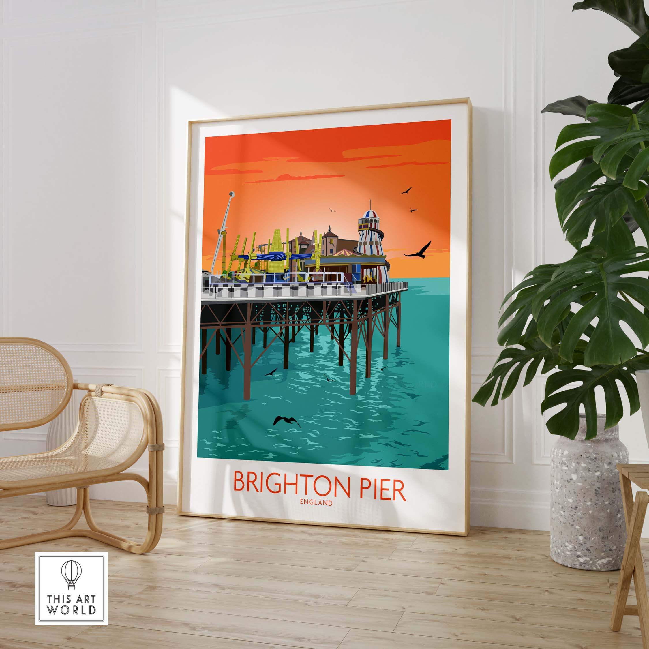 Brighton Pier Poster Print - Coastal Wall Art | ThisArtWorld