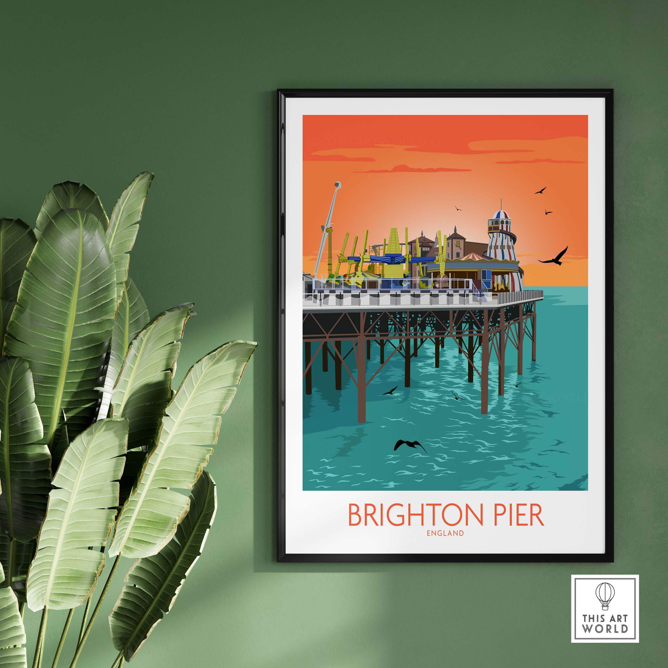 Brighton Pier Poster Print - Coastal Wall Art | ThisArtWorld