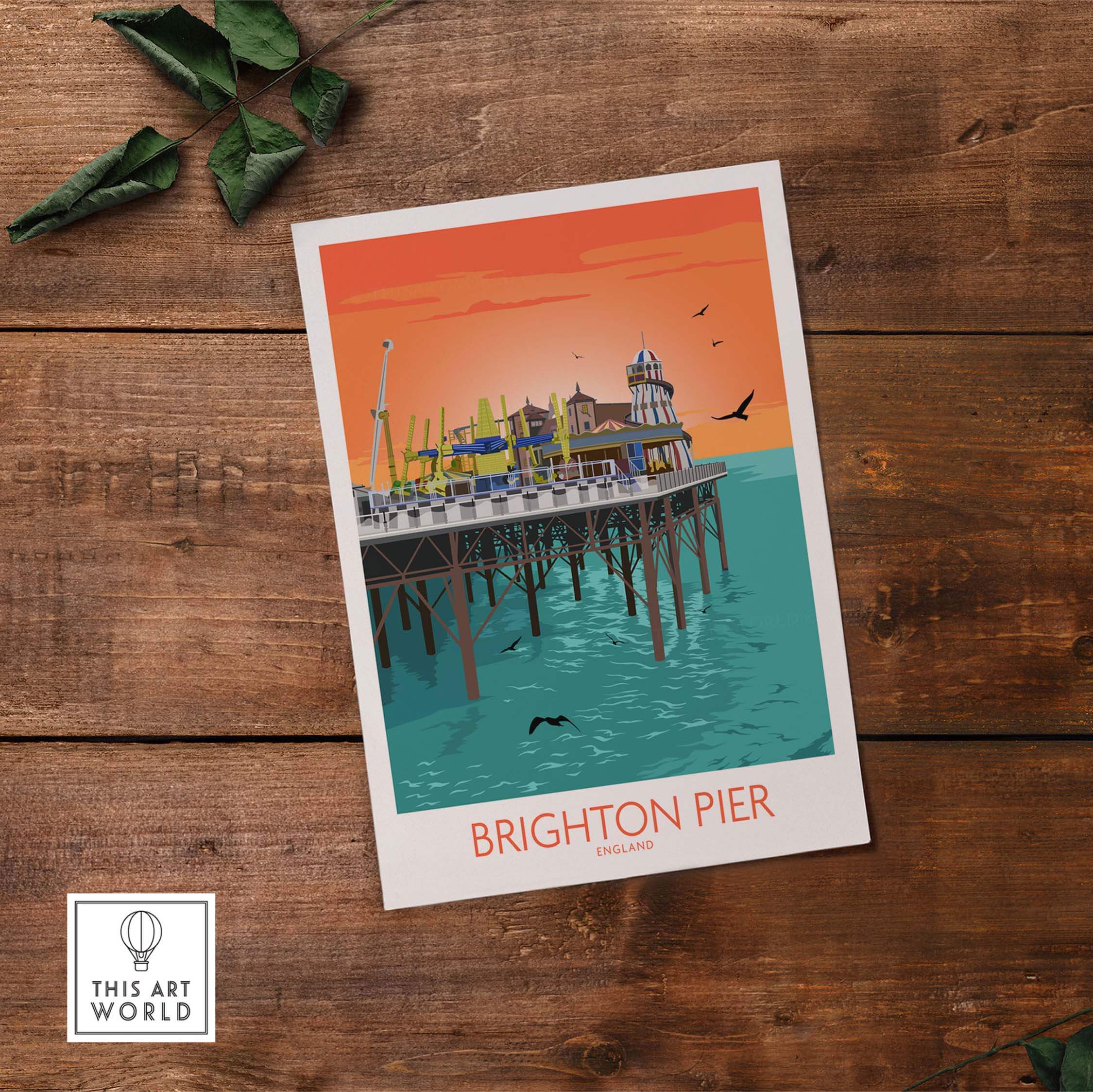 Brighton Pier Poster Print - Coastal Wall Art | ThisArtWorld